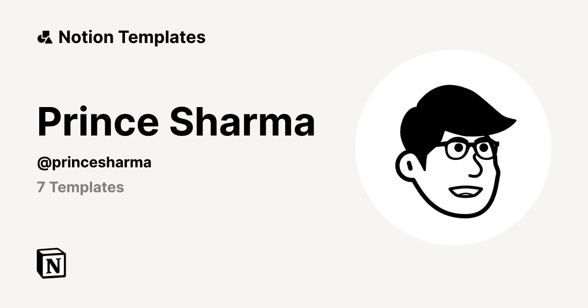 Prince Sharma | Template Creator | Notion Marketplace