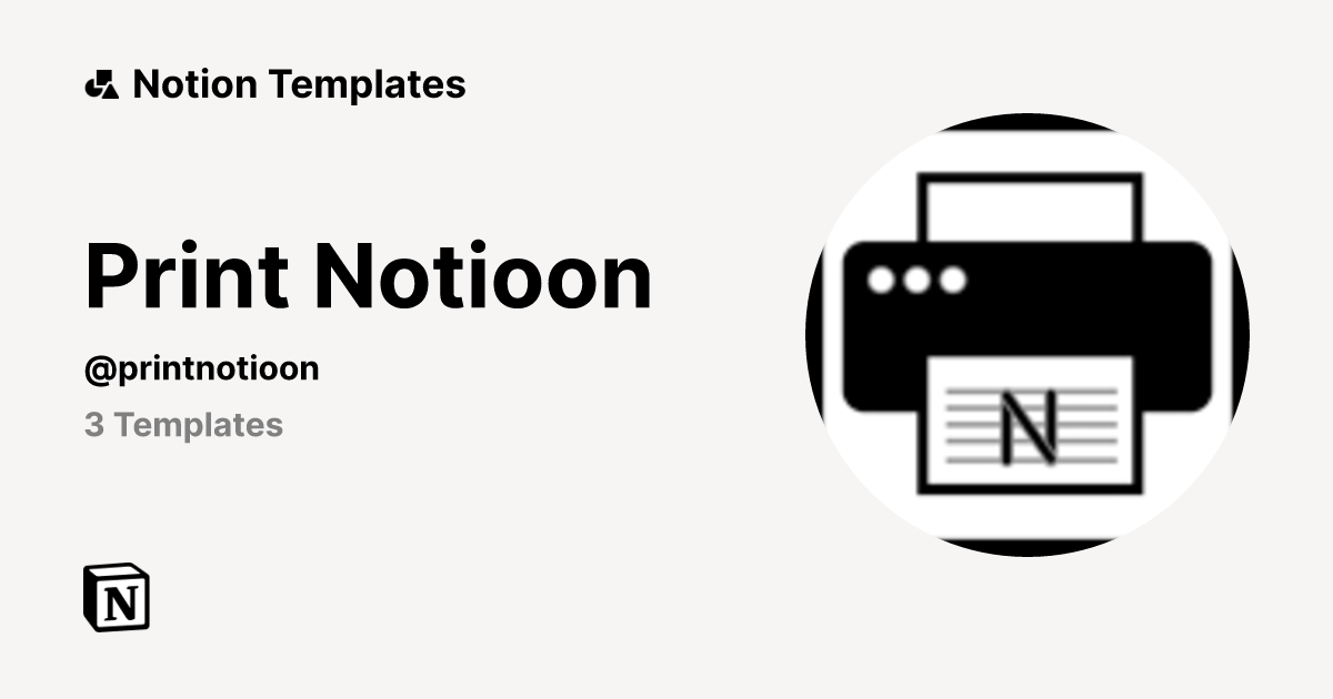 Print Notioon | Template Creator | Notion Marketplace