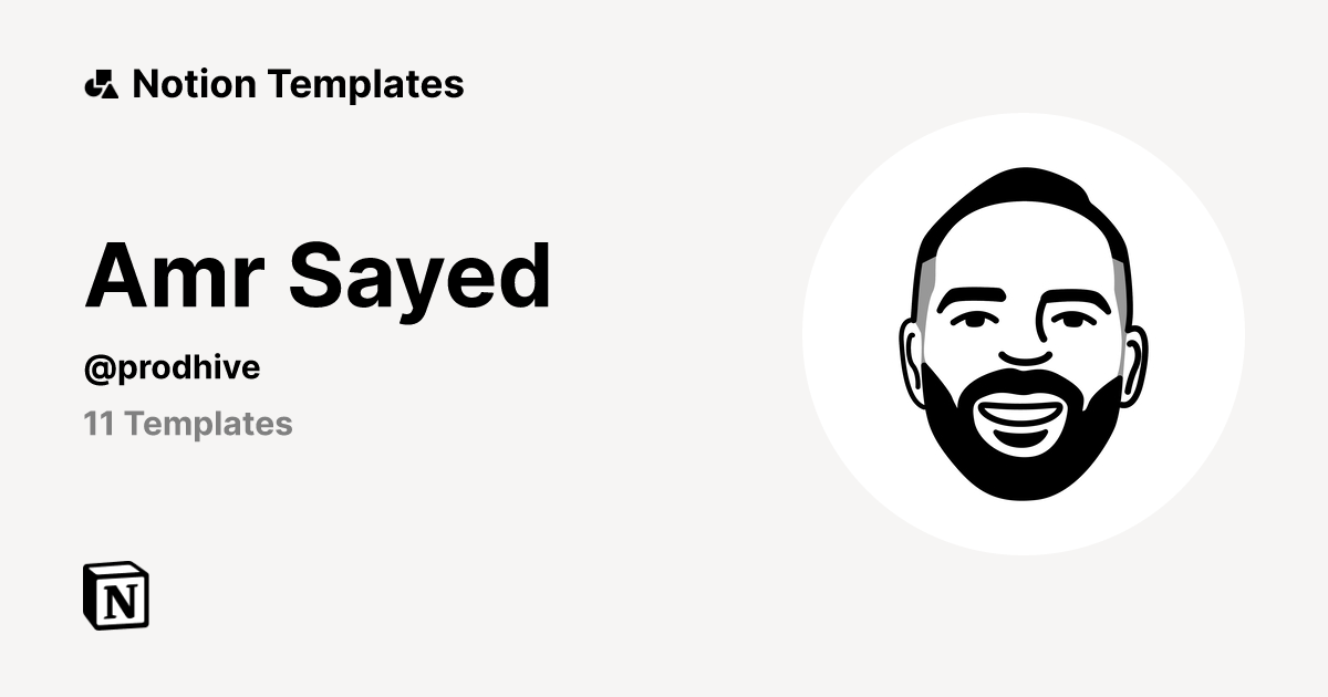 Amr Sayed | Template Creator | Notion Marketplace