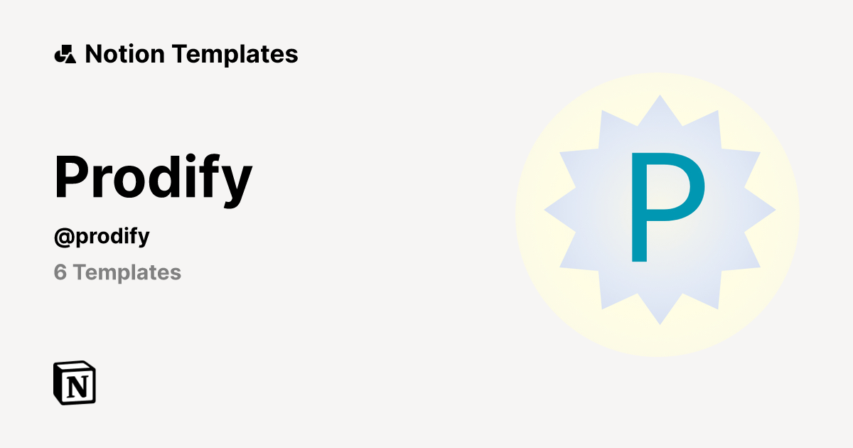 Prodify | Template Creator | Notion Marketplace