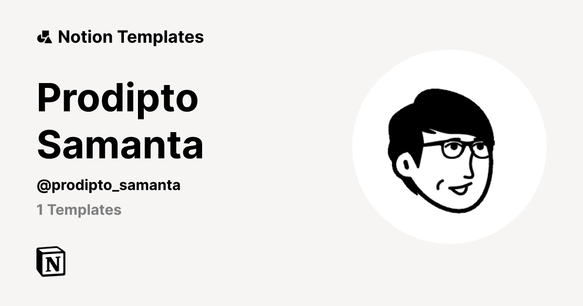 Prodipto Samanta | Template Creator | Notion Marketplace