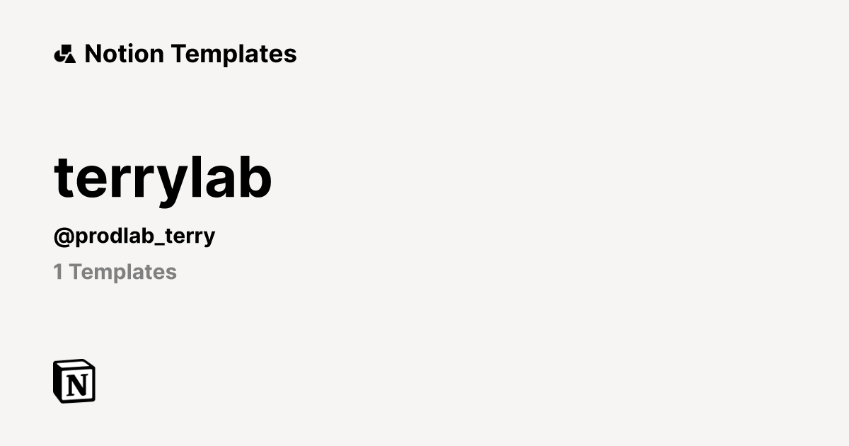terrylab | Template Creator | Notion Marketplace