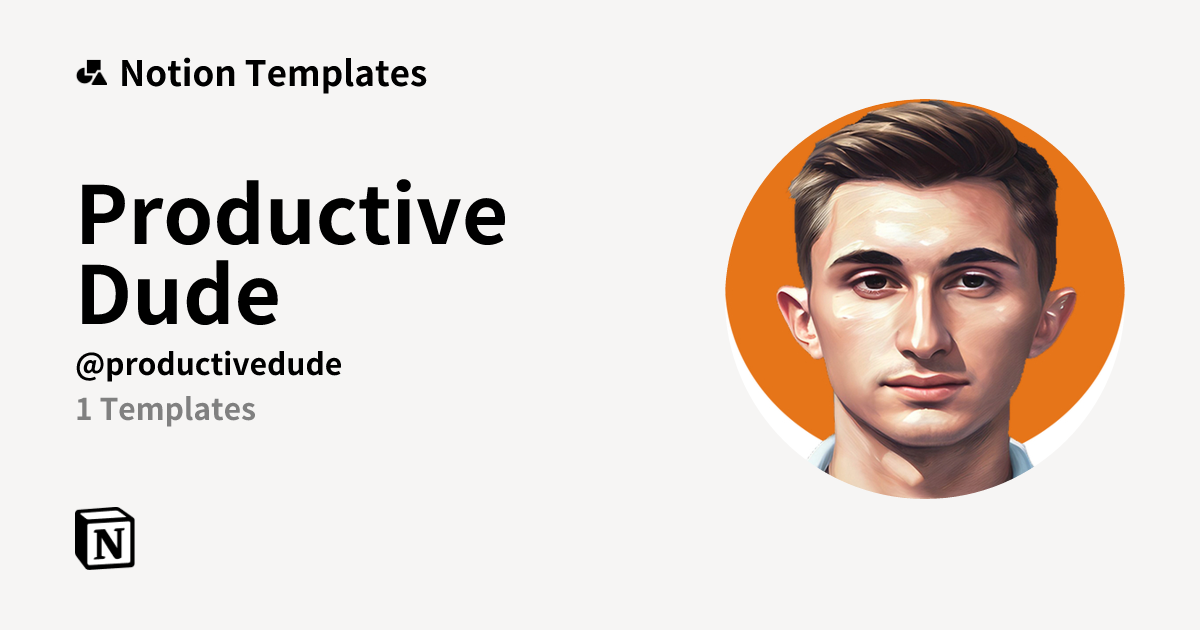 Productive Dude | Template Creator | Notion Marketplace
