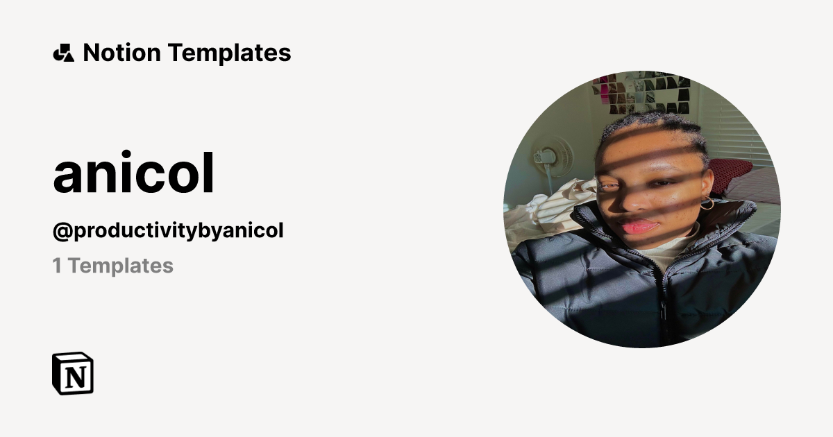 anicol | Template Creator | Notion Marketplace