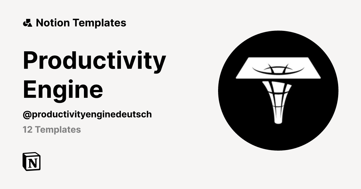 Productivity Engine | Template Creator | Notion Marketplace