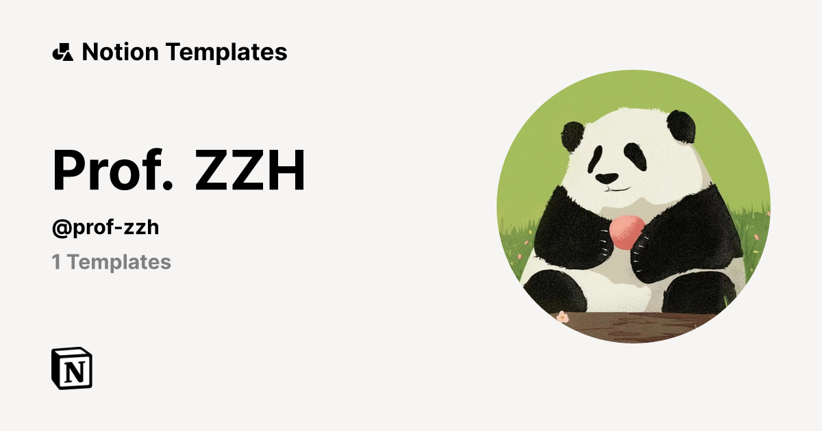 Prof. ZZH | Template Creator | Notion Marketplace