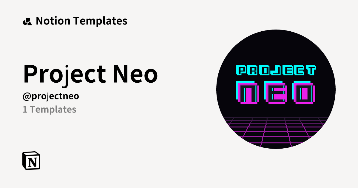 Project Neo | Template Creator | Notion Marketplace