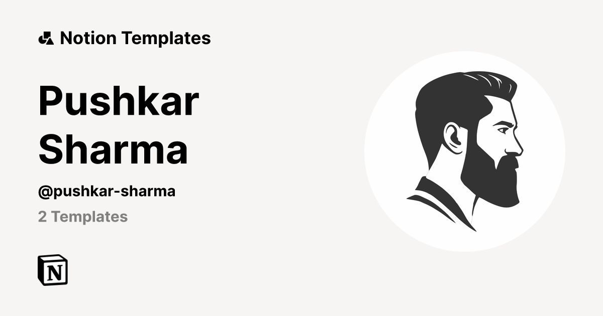 Pushkar Sharma | Template Creator | Notion Marketplace