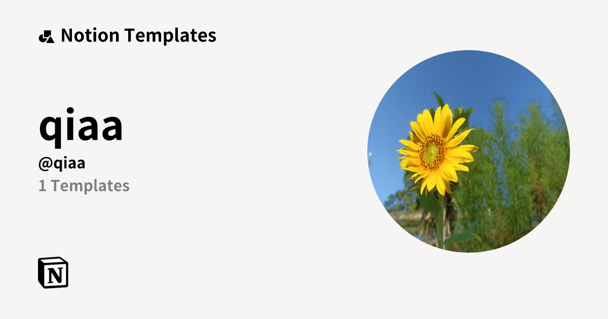 qiaa | Template Creator | Notion Marketplace