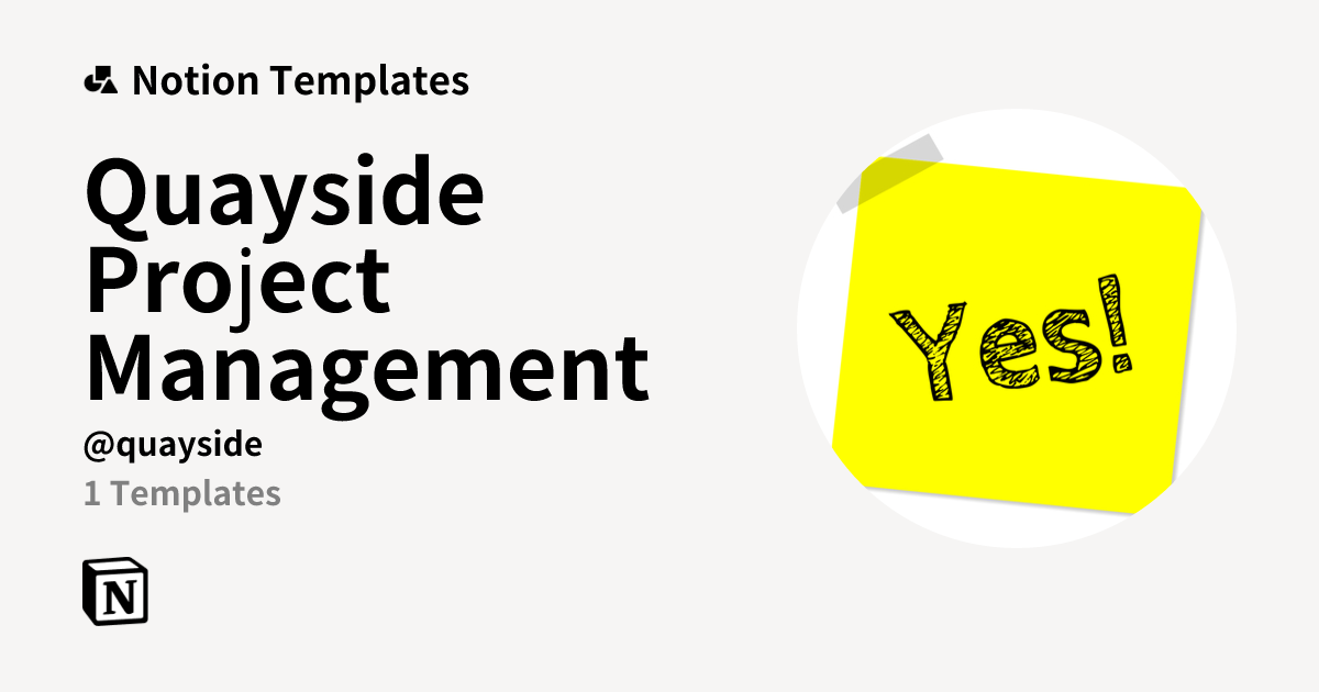 Quayside Project Management | Template Creator | Notion Marketplace