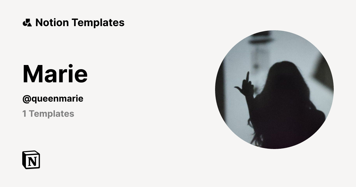 Marie | Template Creator | Notion Marketplace