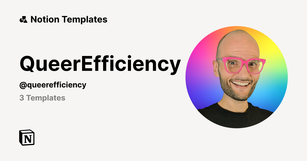 QueerEfficiency | Template Creator | Notion Marketplace