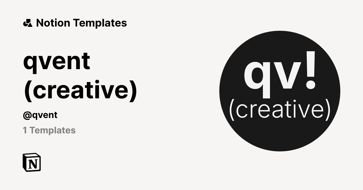 qvent (creative) | Template Creator | Notion Marketplace