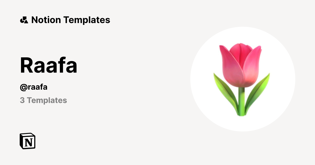 Raafa | Template Creator | Notion Marketplace