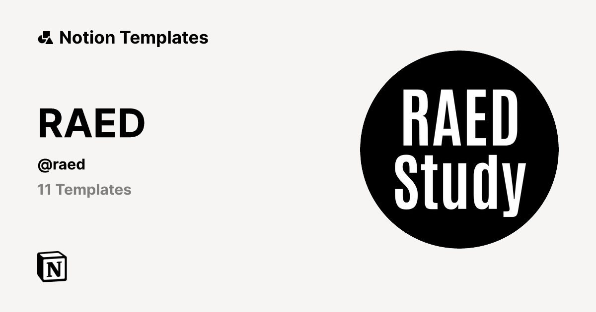 RAED | Template Creator | Notion Marketplace