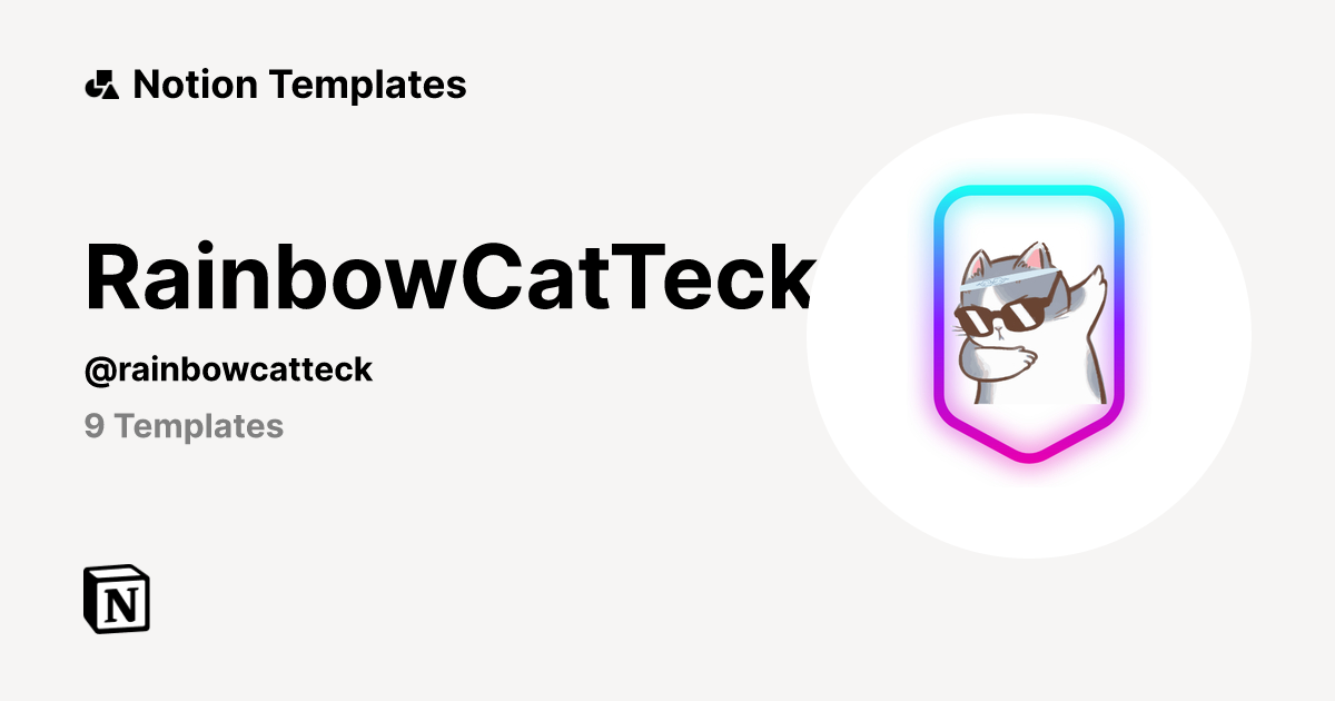 RainbowCatTeck | Template Creator | Notion Marketplace