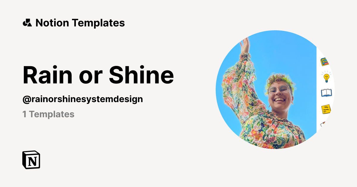 Rain or Shine | Template Creator | Notion Marketplace