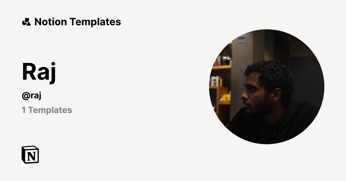 Raj | Template Creator | Notion Marketplace