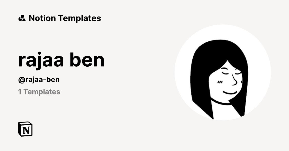 rajaa ben | Template Creator | Notion Marketplace