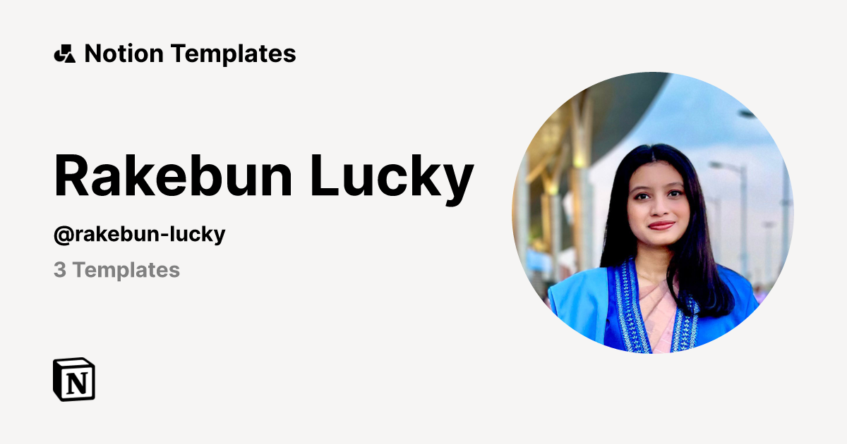 Rakebun Lucky | Template Creator | Notion Marketplace
