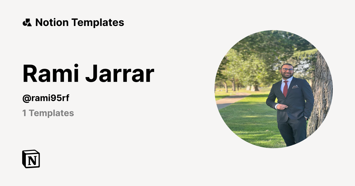 Rami Jarrar | Template Creator | Notion Marketplace