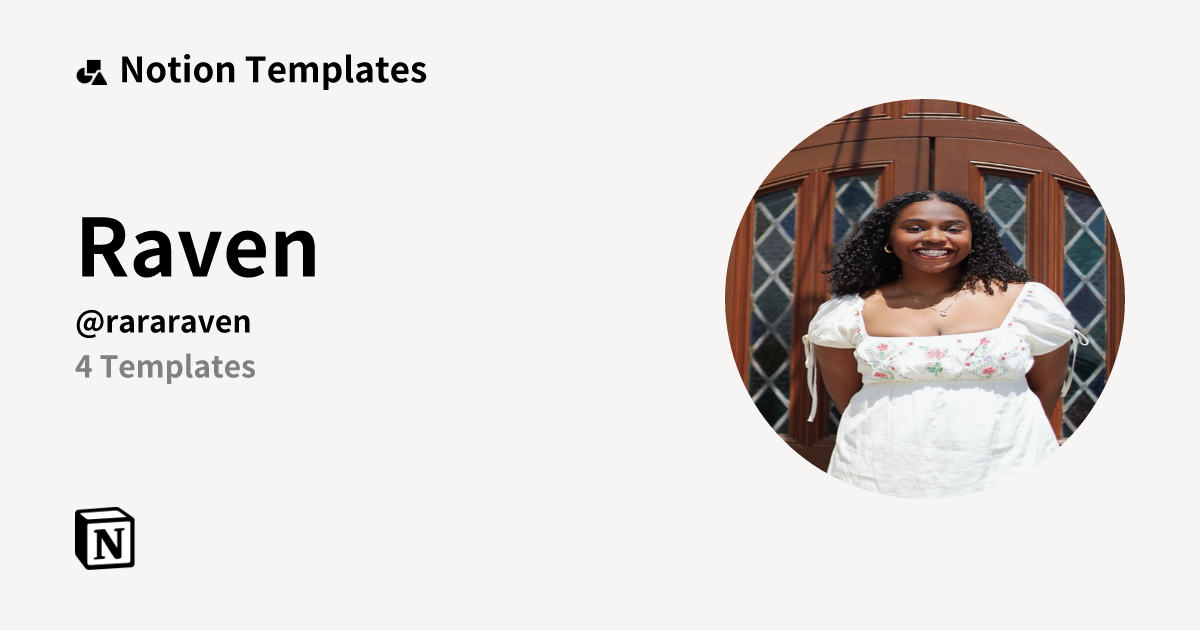 Raven | Template Creator | Notion Marketplace