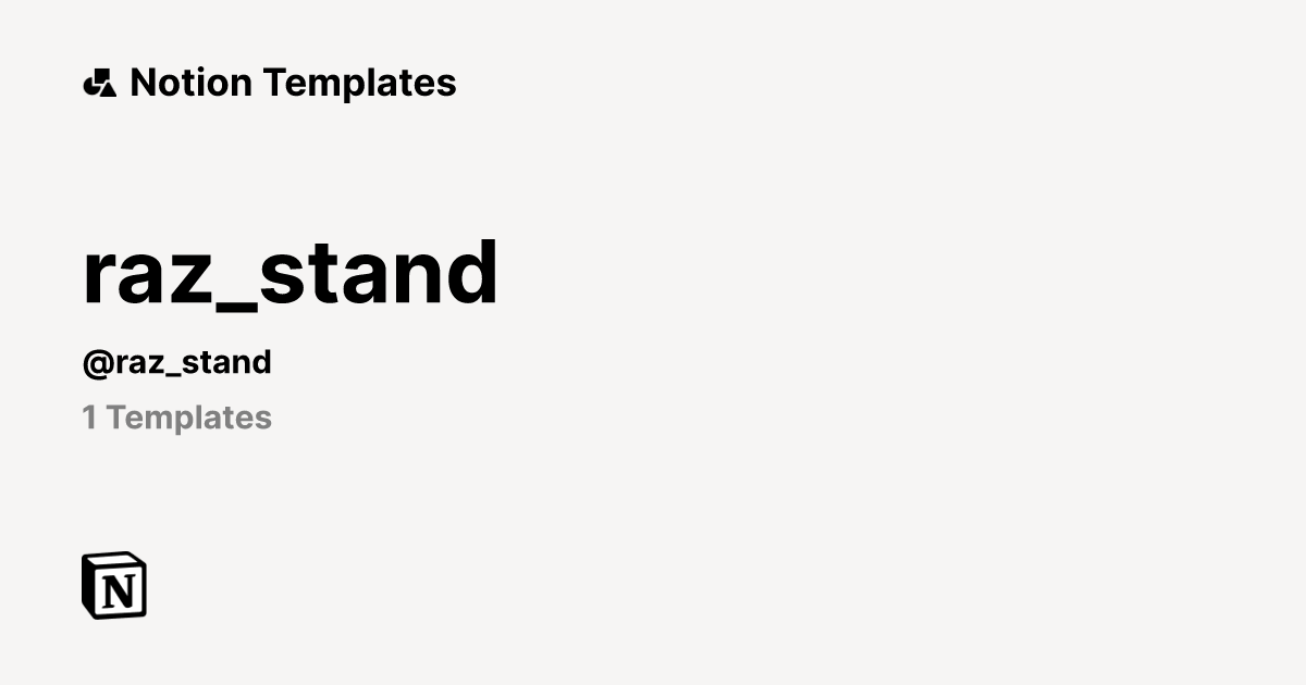 raz_stand | Template Creator | Notion Marketplace