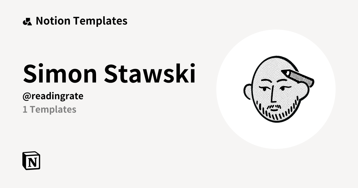 Simon Stawski | Template Creator | Notion Marketplace