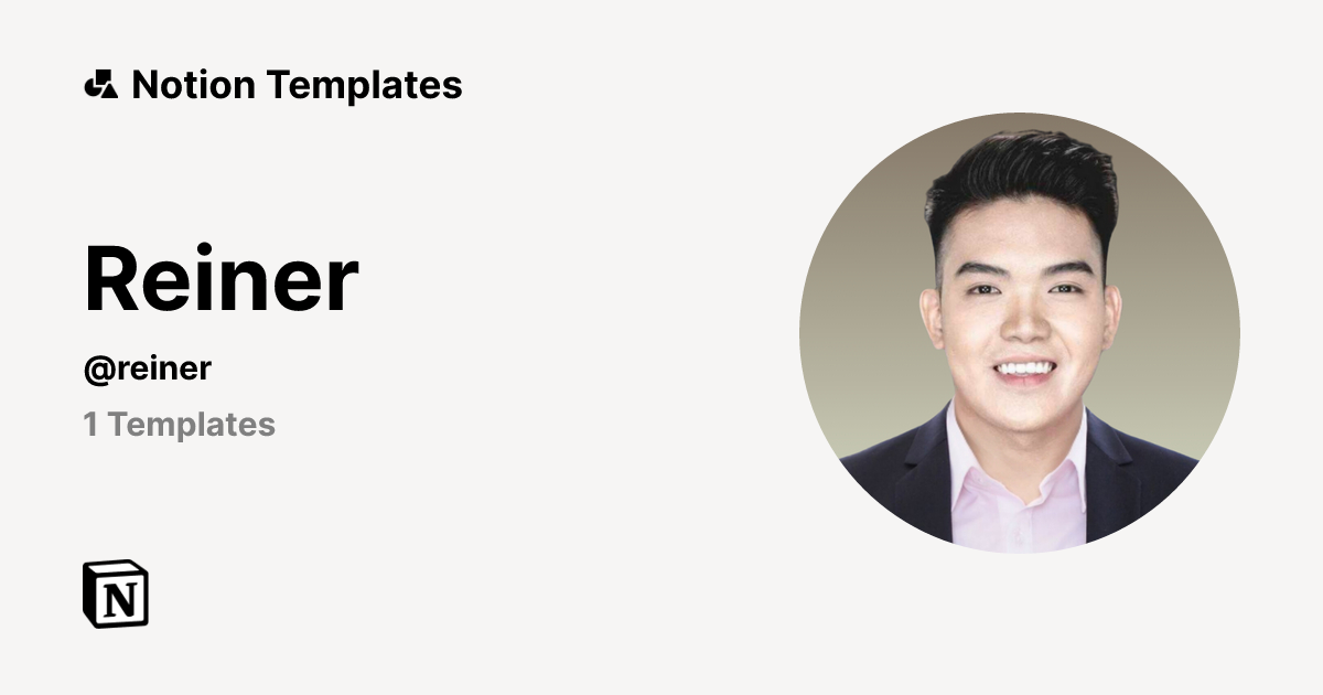 Reiner | Template Creator | Notion Marketplace
