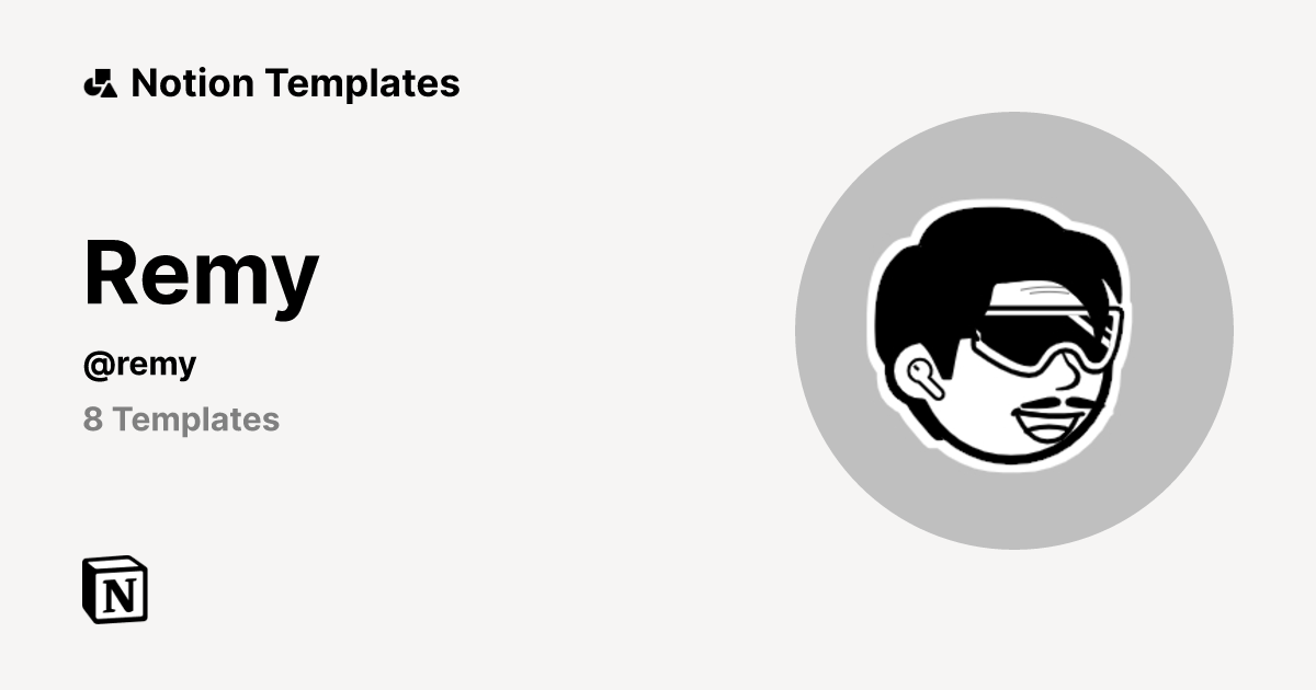 Remy | Template Creator | Notion Marketplace