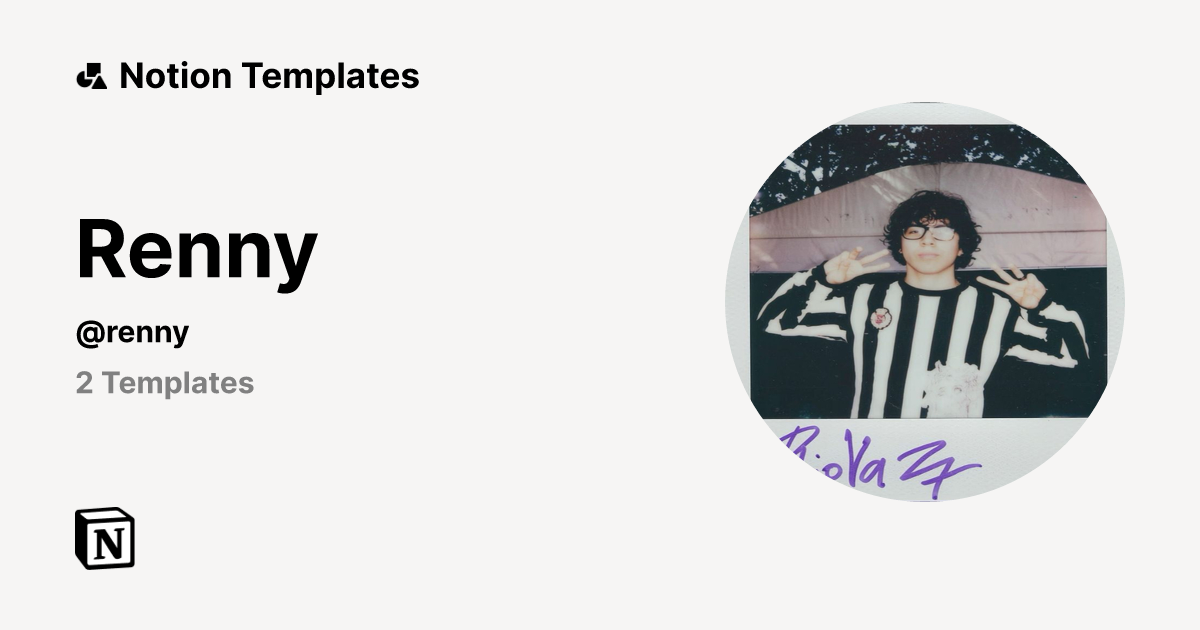 Renny | Template Creator | Notion Marketplace