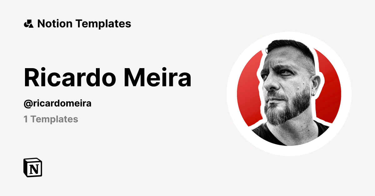 Ricardo Meira | Template Creator | Notion Marketplace