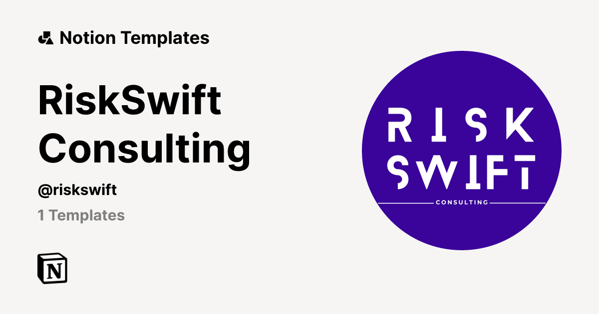 RiskSwift Consulting | Template Creator | Notion Marketplace