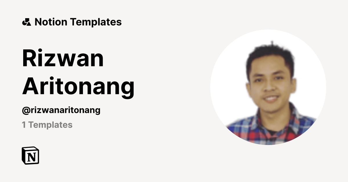 Rizwan Aritonang | Template Creator | Notion Marketplace