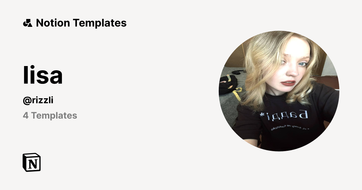 lisa | Template Creator | Notion Marketplace