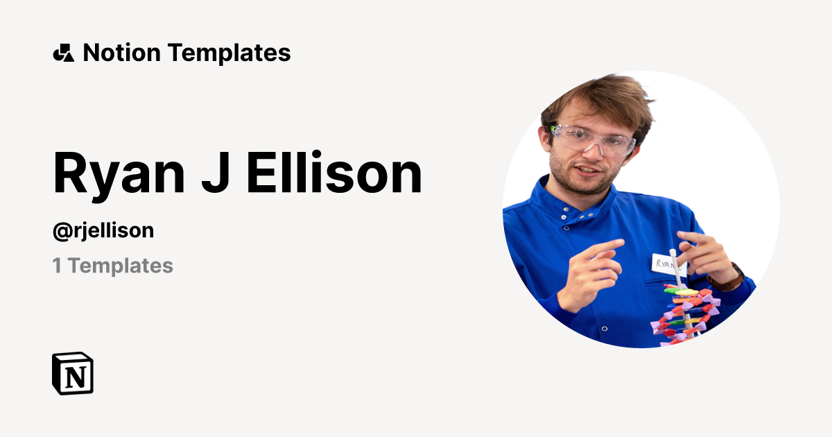 Ryan J Ellison | Template Creator | Notion Marketplace
