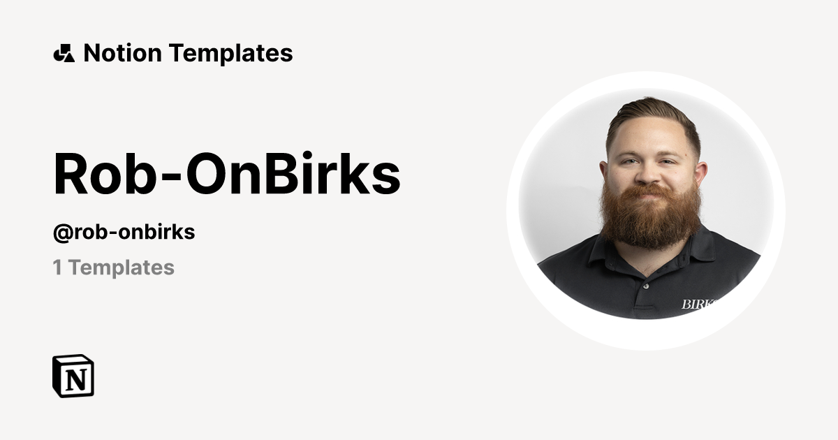 Rob-OnBirks | Template Creator | Notion Marketplace