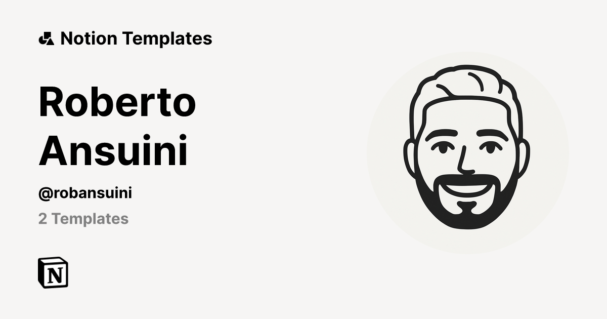 Roberto Ansuini | Template Creator | Notion Marketplace
