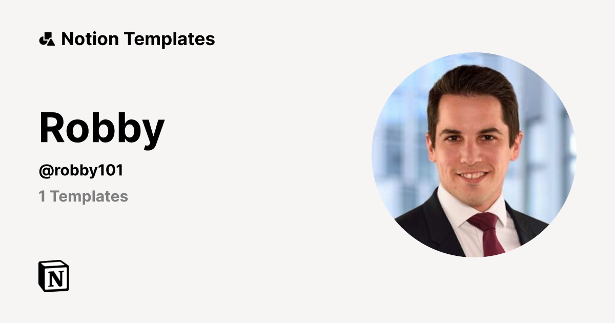 Robby | Template Creator | Notion Marketplace