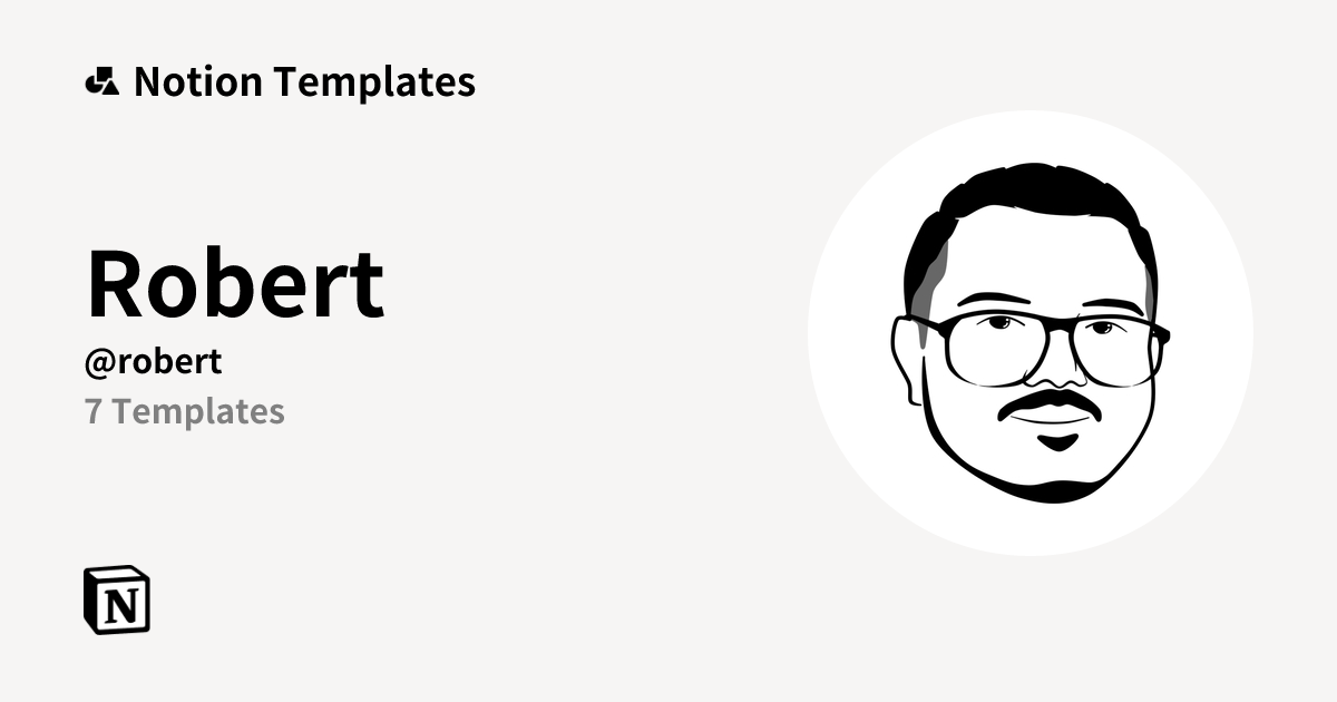 Robert | Template Creator | Notion Marketplace
