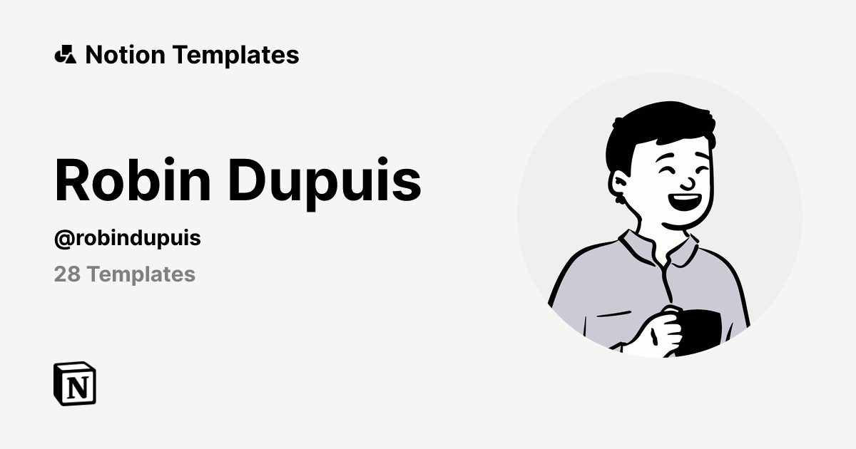 Robin Dupuis | Template Creator | Notion Marketplace