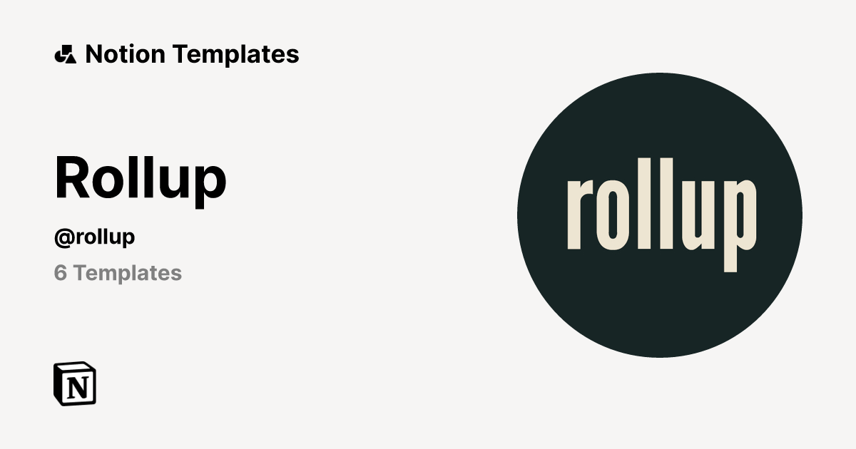 Rollup | Template Creator | Notion Marketplace