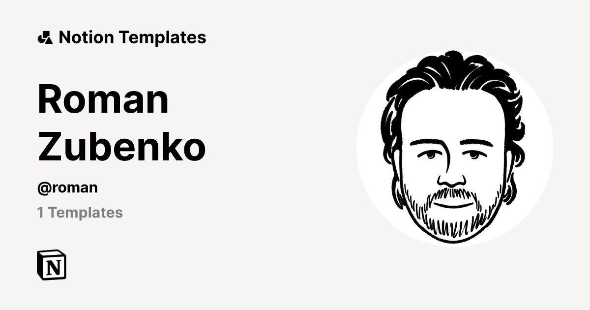 Roman Zubenko | Template Creator | Notion Marketplace