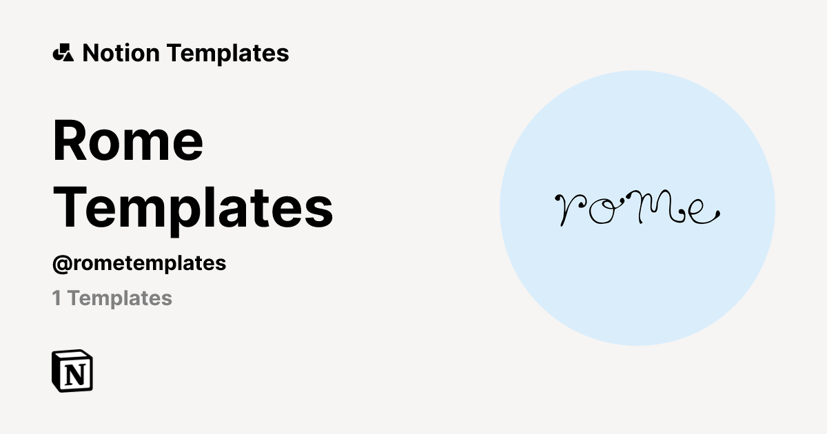 Rome Templates | Template Creator | Notion Marketplace