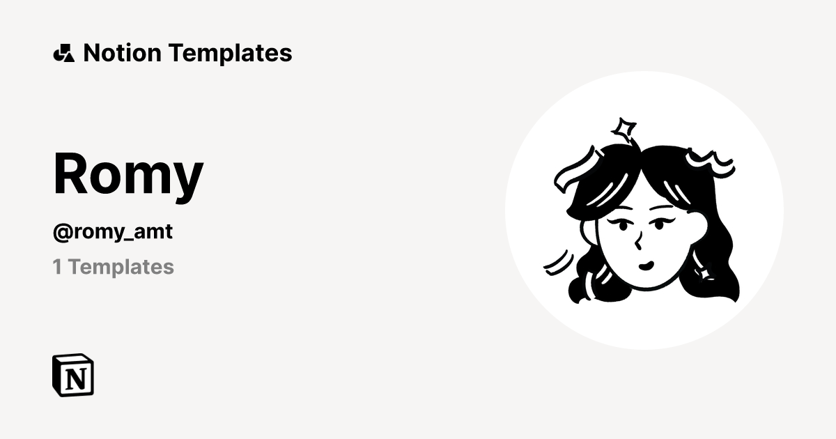 Romy | Template Creator | Notion Marketplace