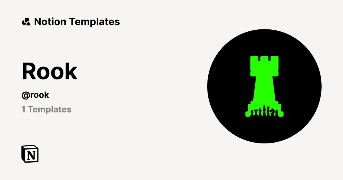 Rook | Template Creator | Notion Marketplace