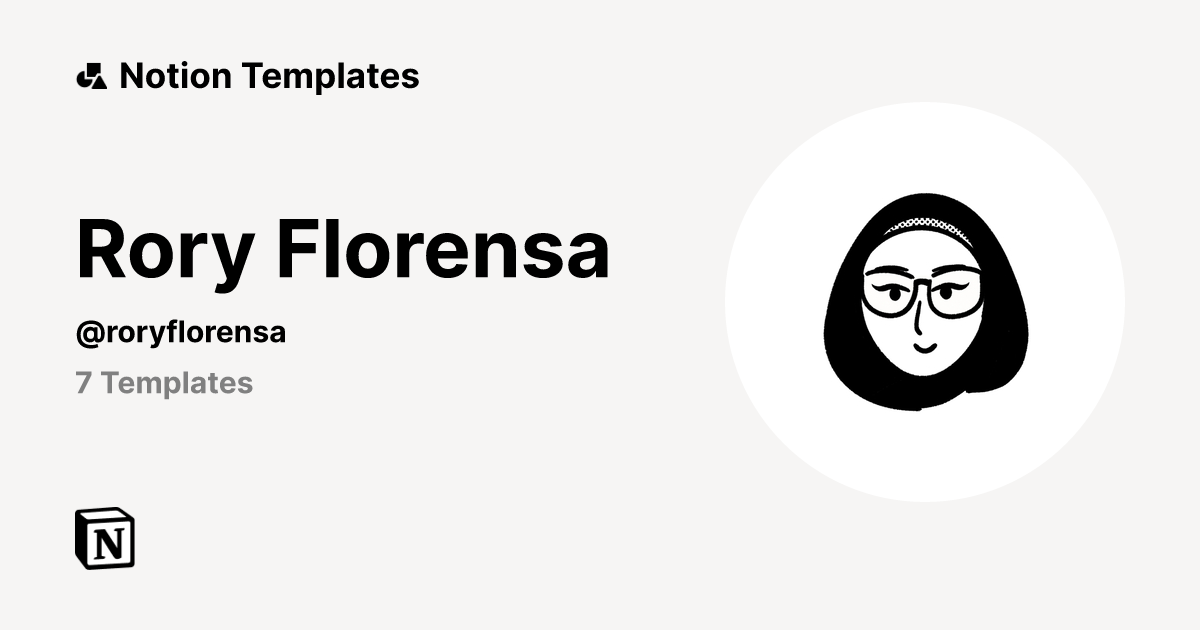 Rory Florensa | Template Creator | Notion Marketplace