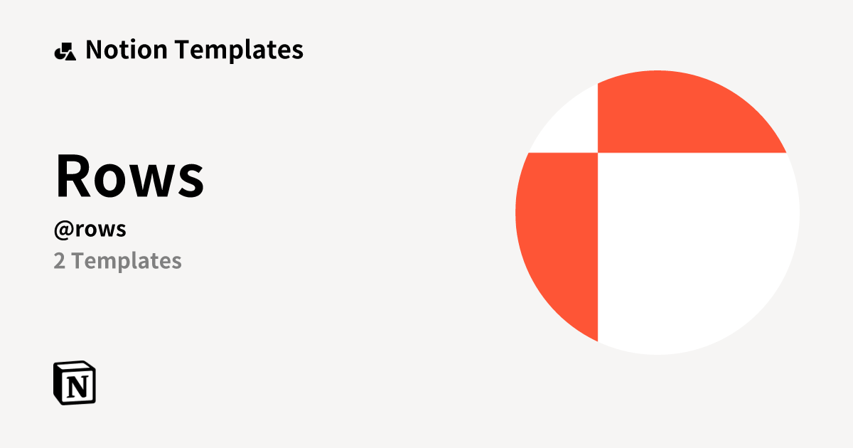 Rows | Template Creator | Notion Marketplace
