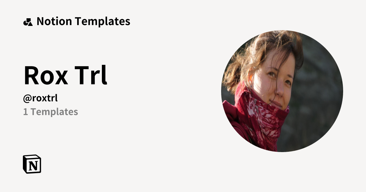 Rox Trl | Template Creator | Notion Marketplace
