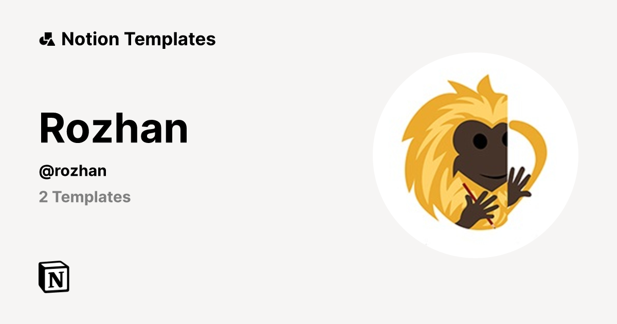 Rozhan | Template Creator | Notion Marketplace